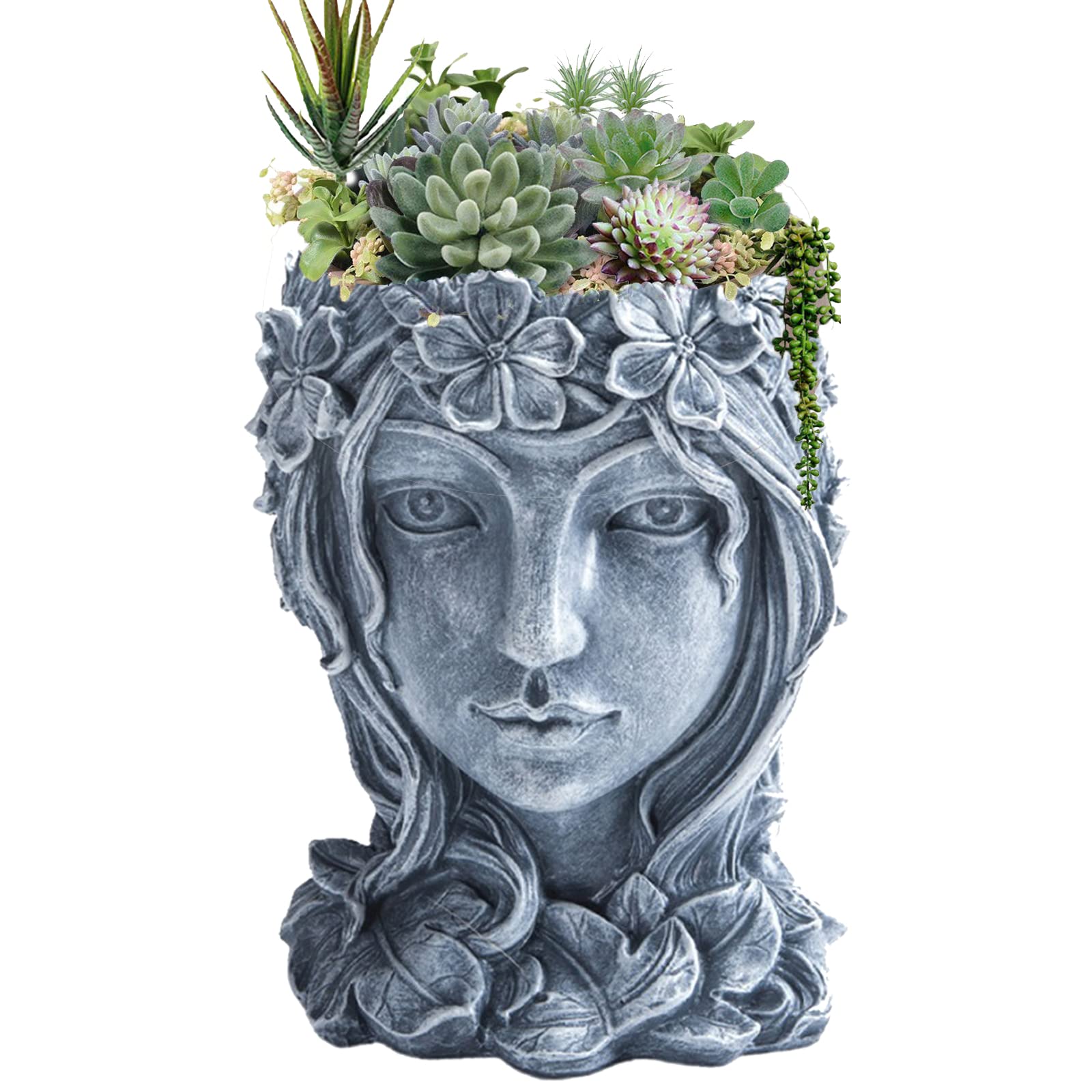 Happy L Face Flower Pot Head Face Planter, Goddess Succulent Pot Cute ...