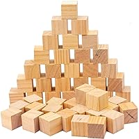 Amazon.com: 100 Pack 1 Inches Unfinished Wood Cubes Blocks - Natural ...