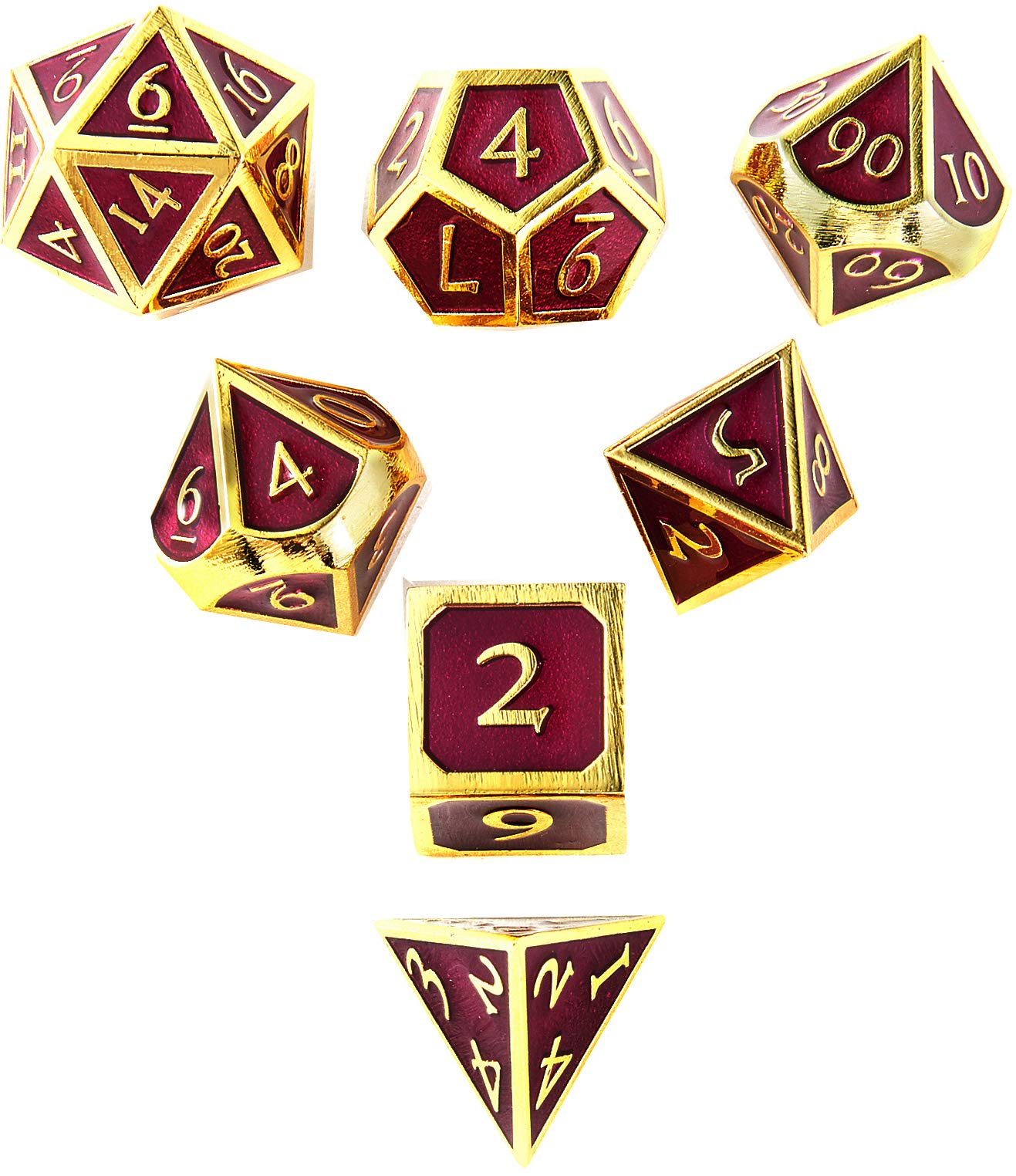 Buy DND Polyhedral Metal Game Dice Dark Purple And Gold Number 7pc Set