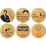 Amazon.com: The Office Bamboo Wood Coasters Set of 6, The Office Themed ...