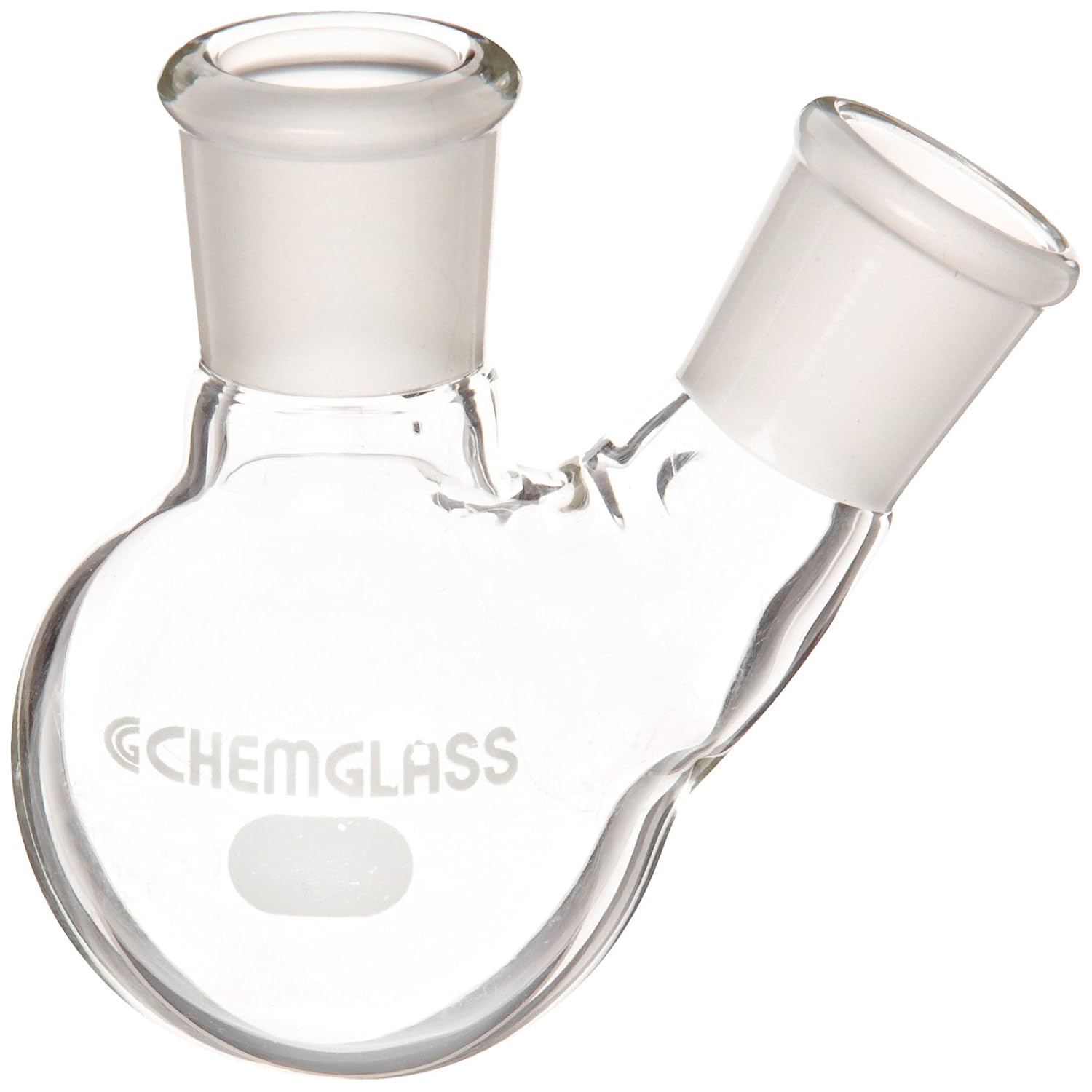 Chemglass CG-1520-14 Glass 1000mL Round Heavy Wall 2 Neck Bottom ...