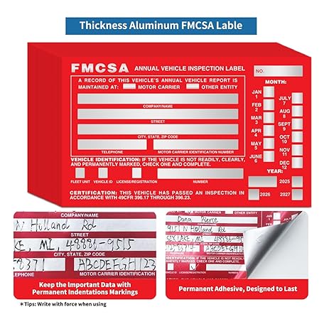 Mua Annual Vehicle Inspection Report Forms 5 Pack with Red FMCSA Labels ...