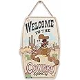 Amazon.com: Disney Mickey Mouse Cowboy Ranch Hanging Wood Wall Decor ...