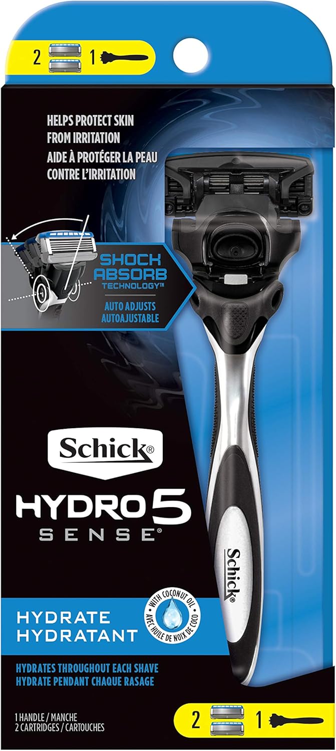 Schick Hydro 5 Sense Hydrate Razor with Shock Absorb Technology for Men ...