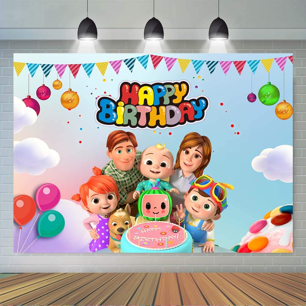 Cocomelon Family And Friends Cocomelon Backdrop For Birthday Kids First ...