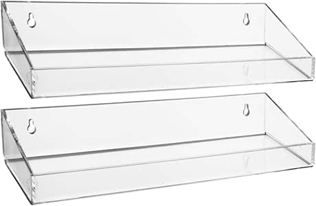 Amazon.com: AMT Acrylic Floating Wall Display Shelves (2 Pack, Large ...