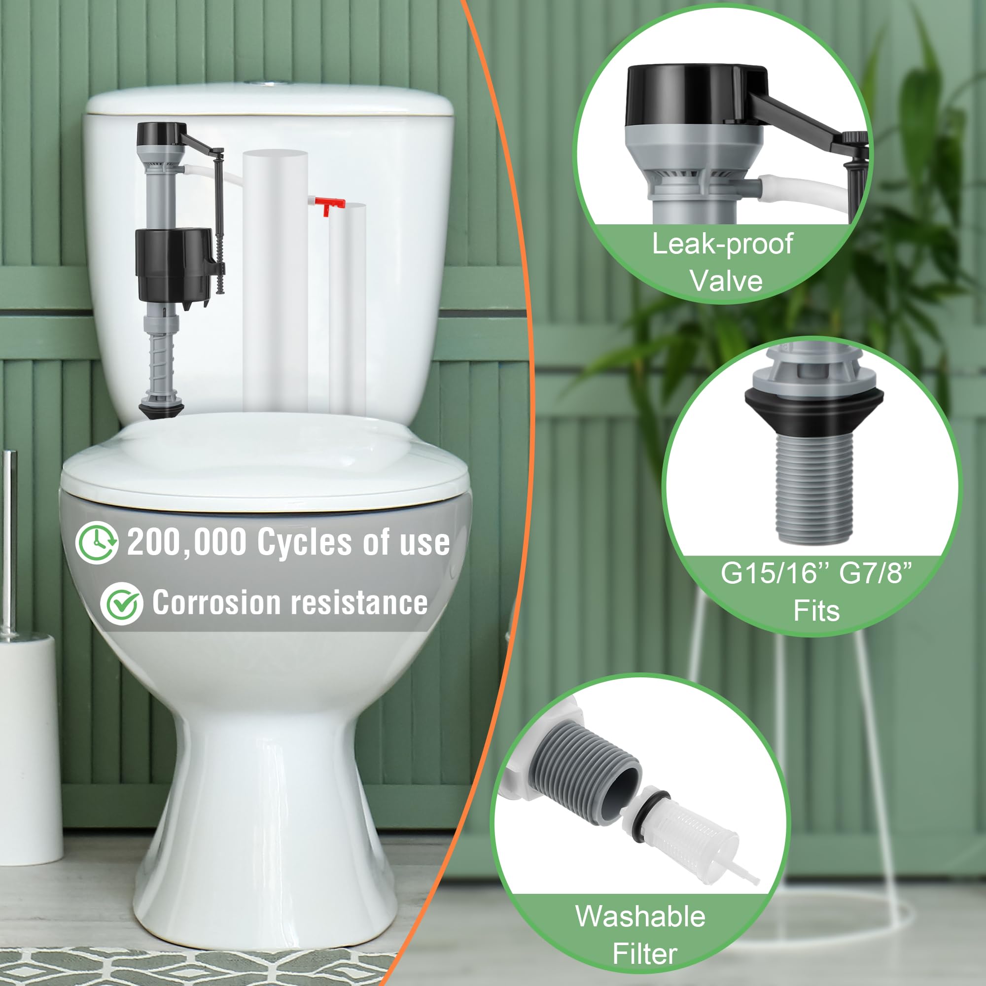 Mua Saillong Toilet Fill Valve Replacement, Universal Toilet Tank Fill ...