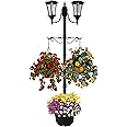 Amazon.com: Sun-Ray Solar Lamp Post Light, 7 Ft. Outdoor Two Head Solar ...
