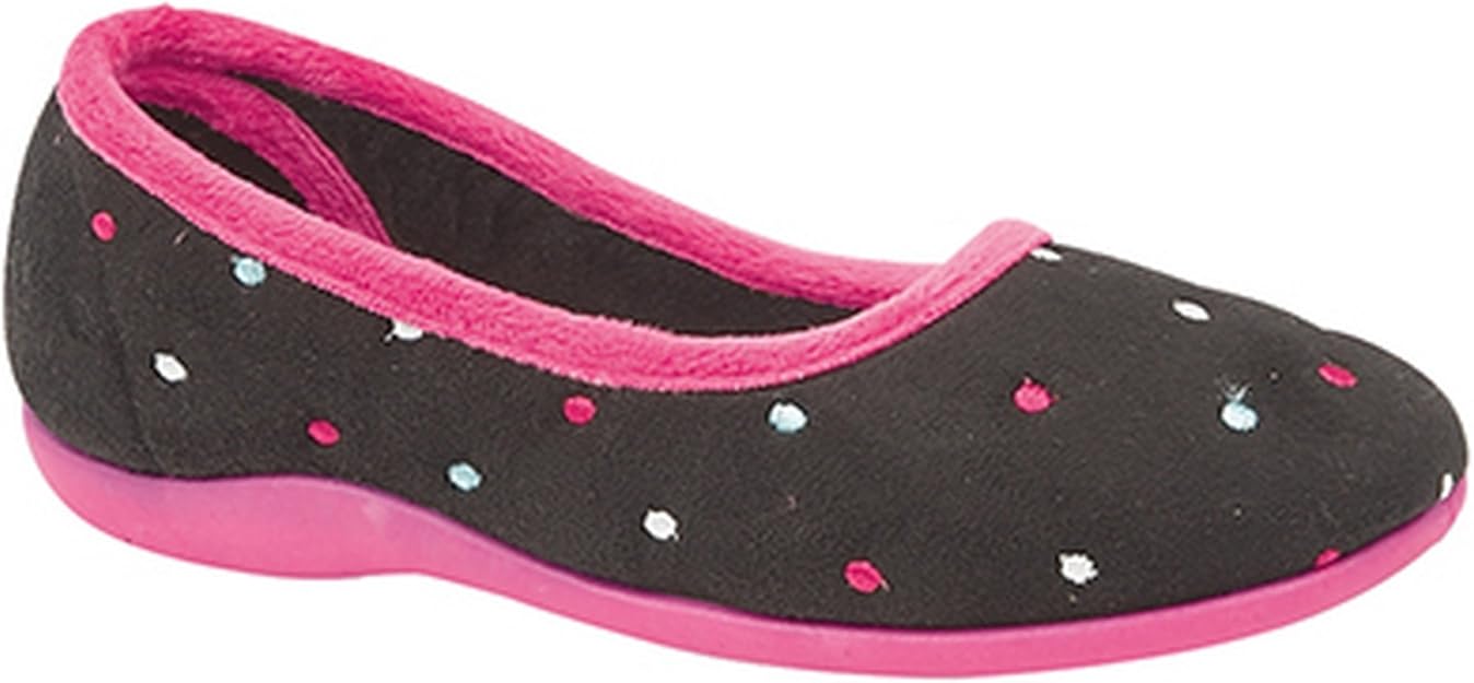 Sleepers Womens/Ladies Isla Dotted Ballerina Memory Foam Slippers ...