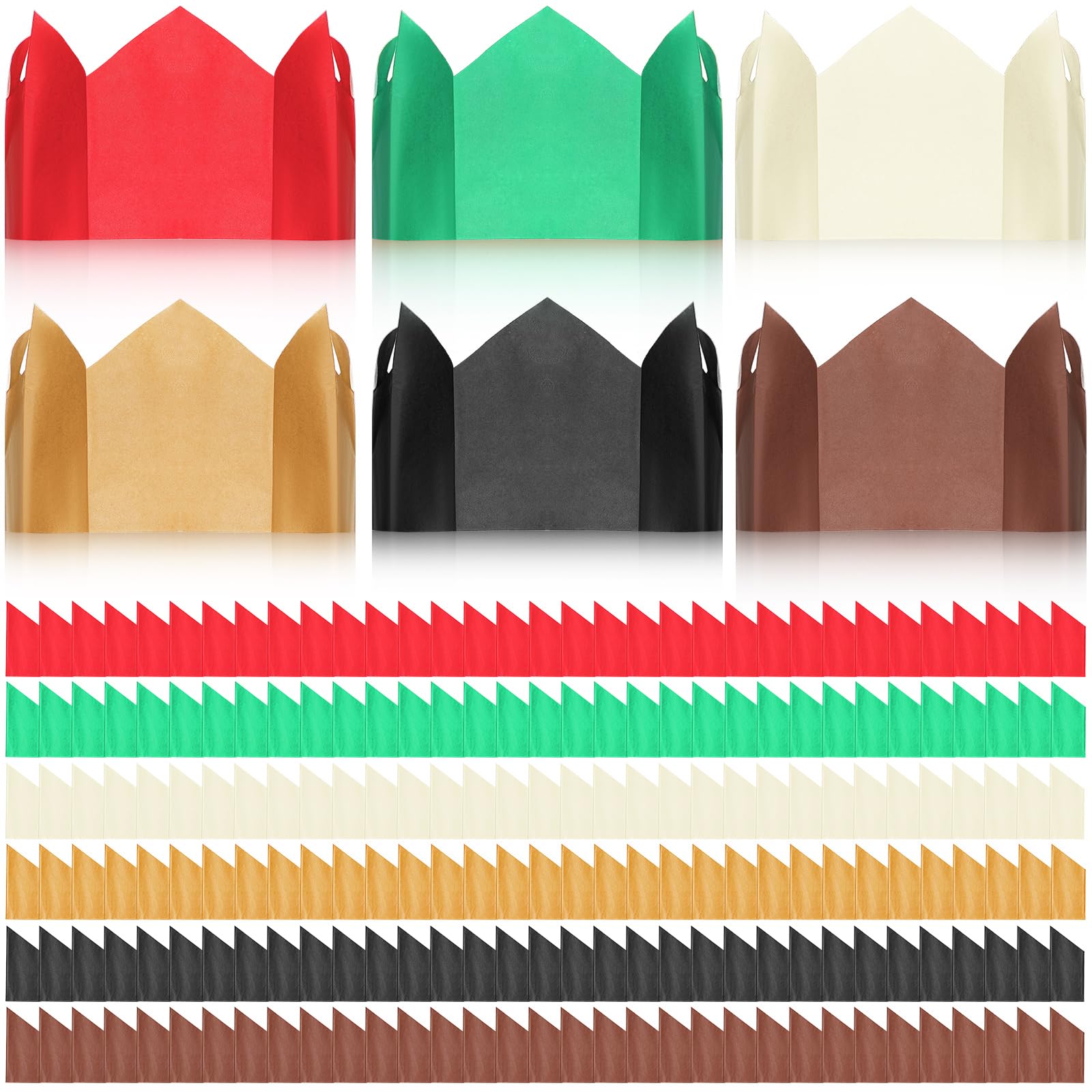 Fainne 100 Pieces Christmas Cracker Hats Tissue Paper Crowns Crackers ...