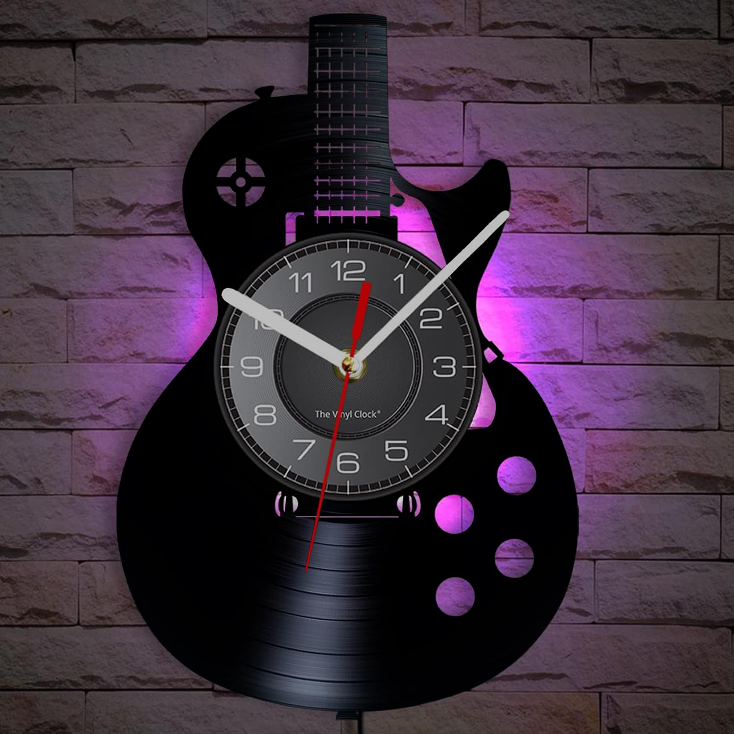 QianZhou-Uk Music Vinyl Record Wall Clock,Creative Guitar Gifts for Men ...