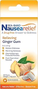 Amazon.com: Sea-Band Anti-Nausea Ginger Gum For Motion & Morning ...