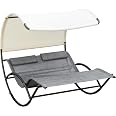 Amazon.com: Outsunny Outdoor Double Chaise Rocking Chair, Day Bed Sun ...