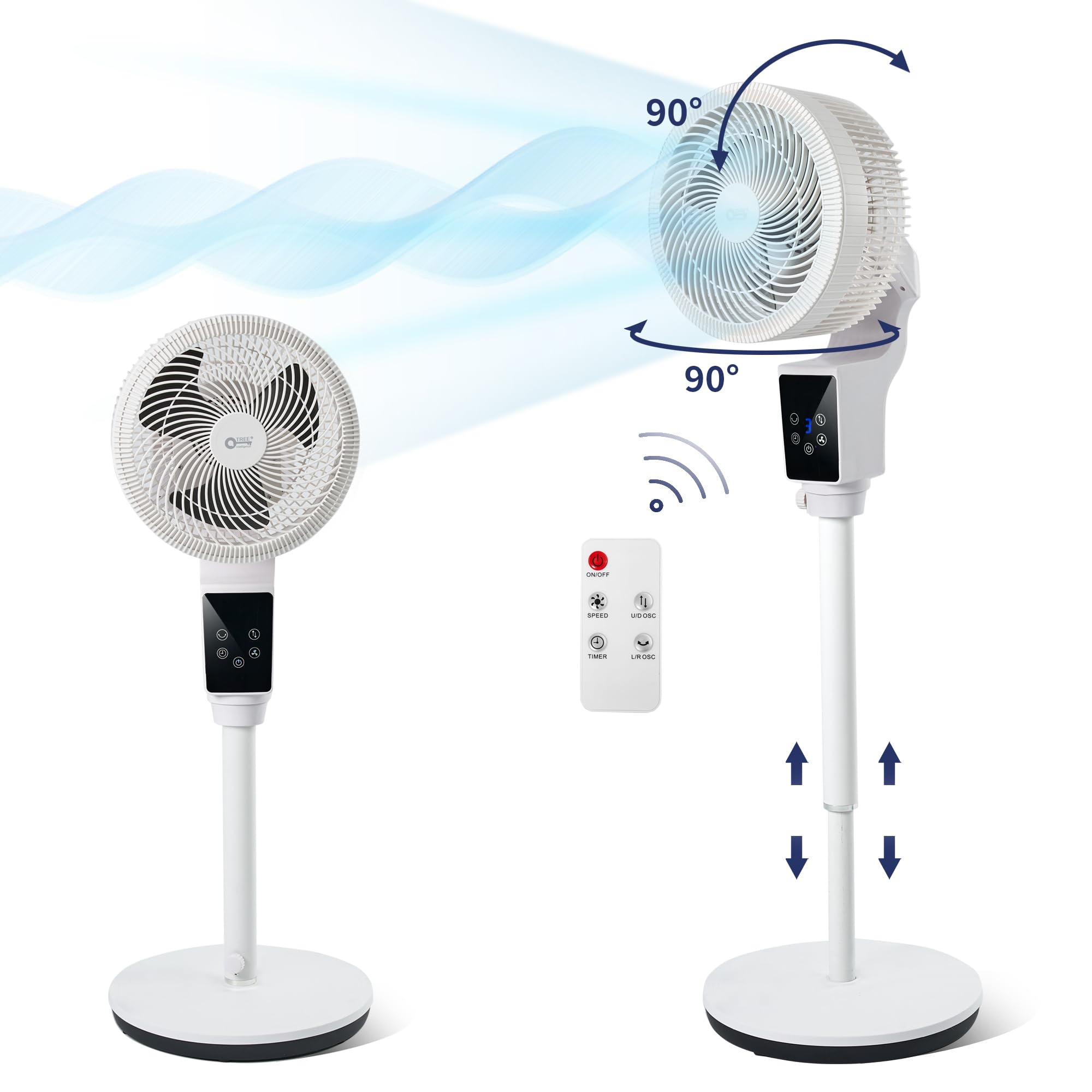 Mua Oscillating Pedestal Fan, 360° Air Circulator Fan, 43.3inch ...