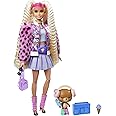 Amazon.com: Barbie Extra Doll #8 in Pink Sparkly Varsity Jacket with ...