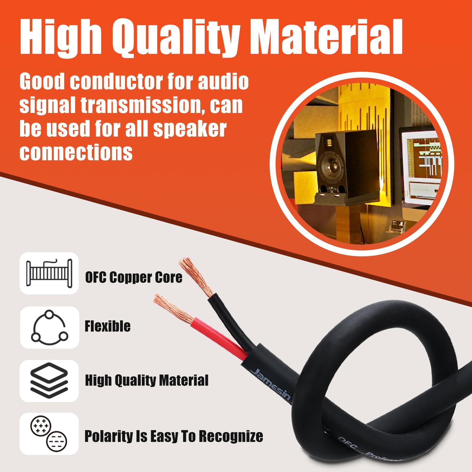 Mua Jamesin 100FT OFC Speaker Wire, Oxygen-Free Copper (OFC) Bulk ...