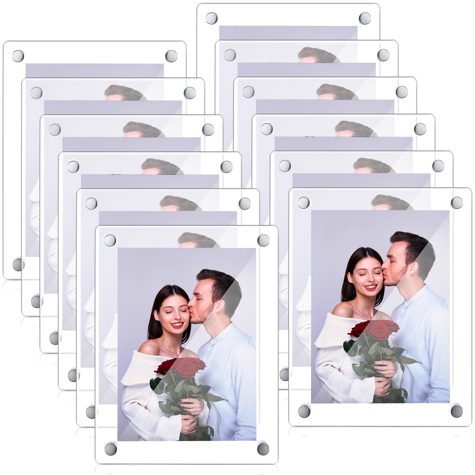 Wesiti 12 Pack Acrylic Picture Frames 5 x 7 Inches Floating Acrylic ...