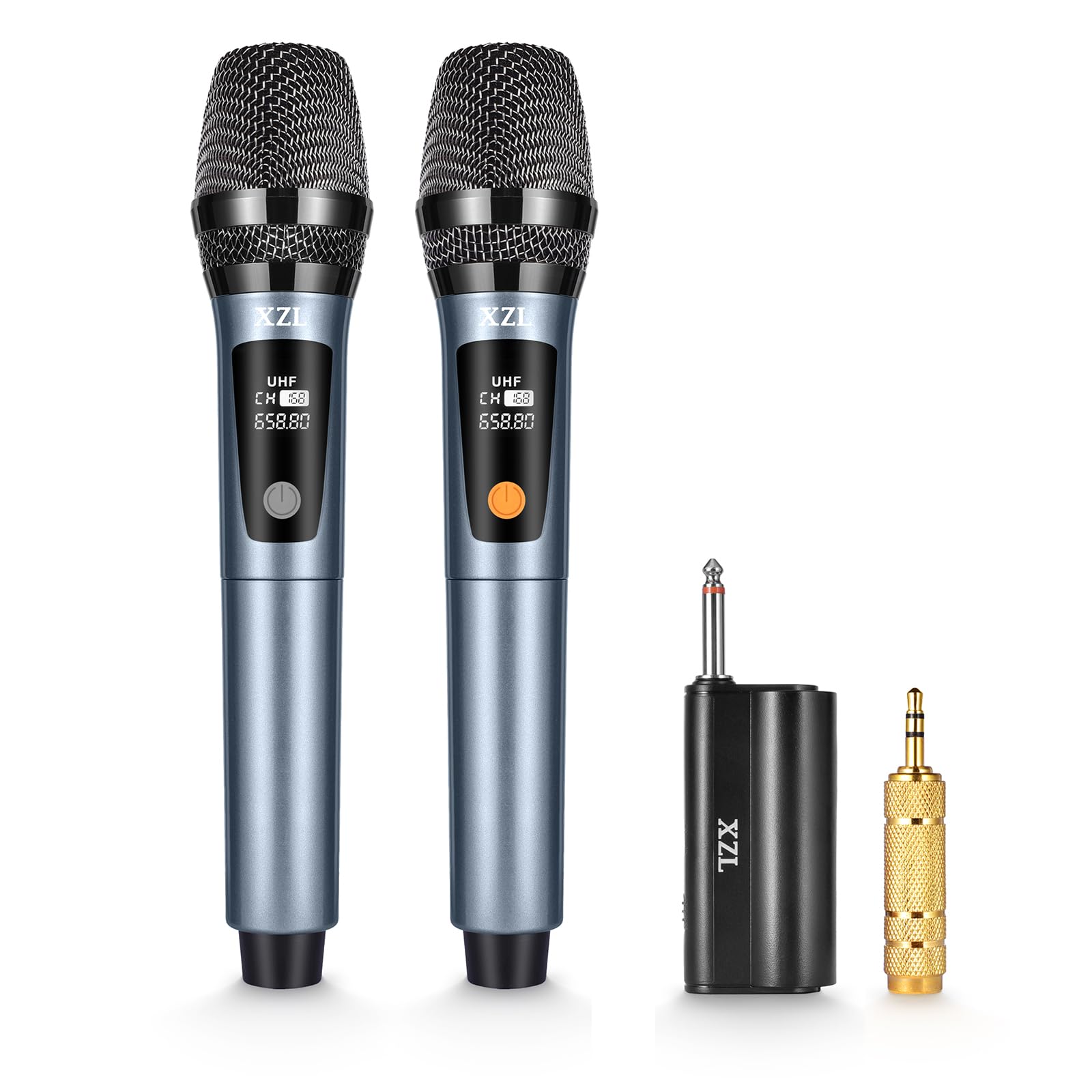 Mua Meloace Rechargeable Wireless Microphone, Two Metal UHF Microphones ...