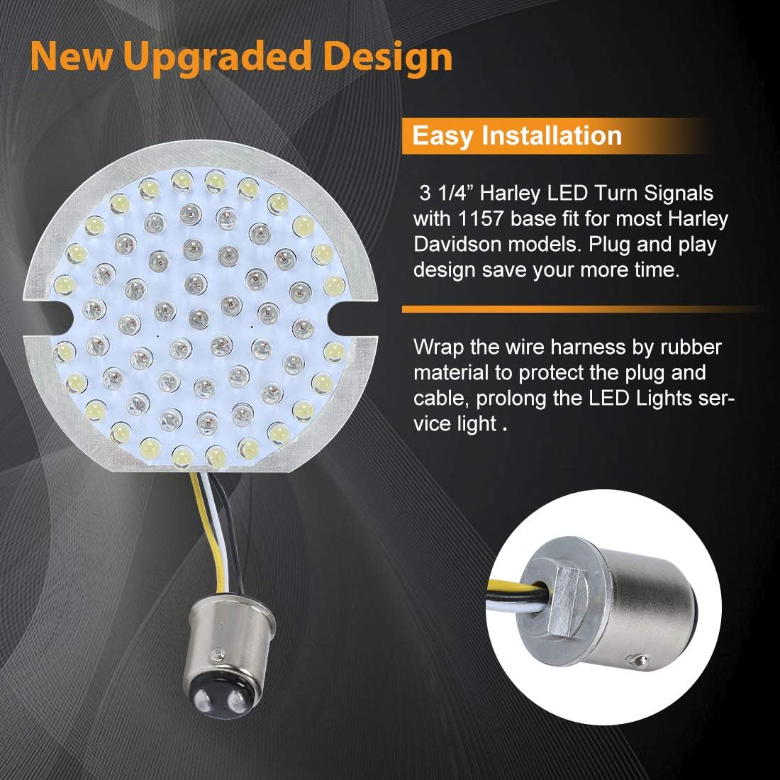 Red LED Turn Signals & Brake Light with 1157 Insert Kit for Harley ...