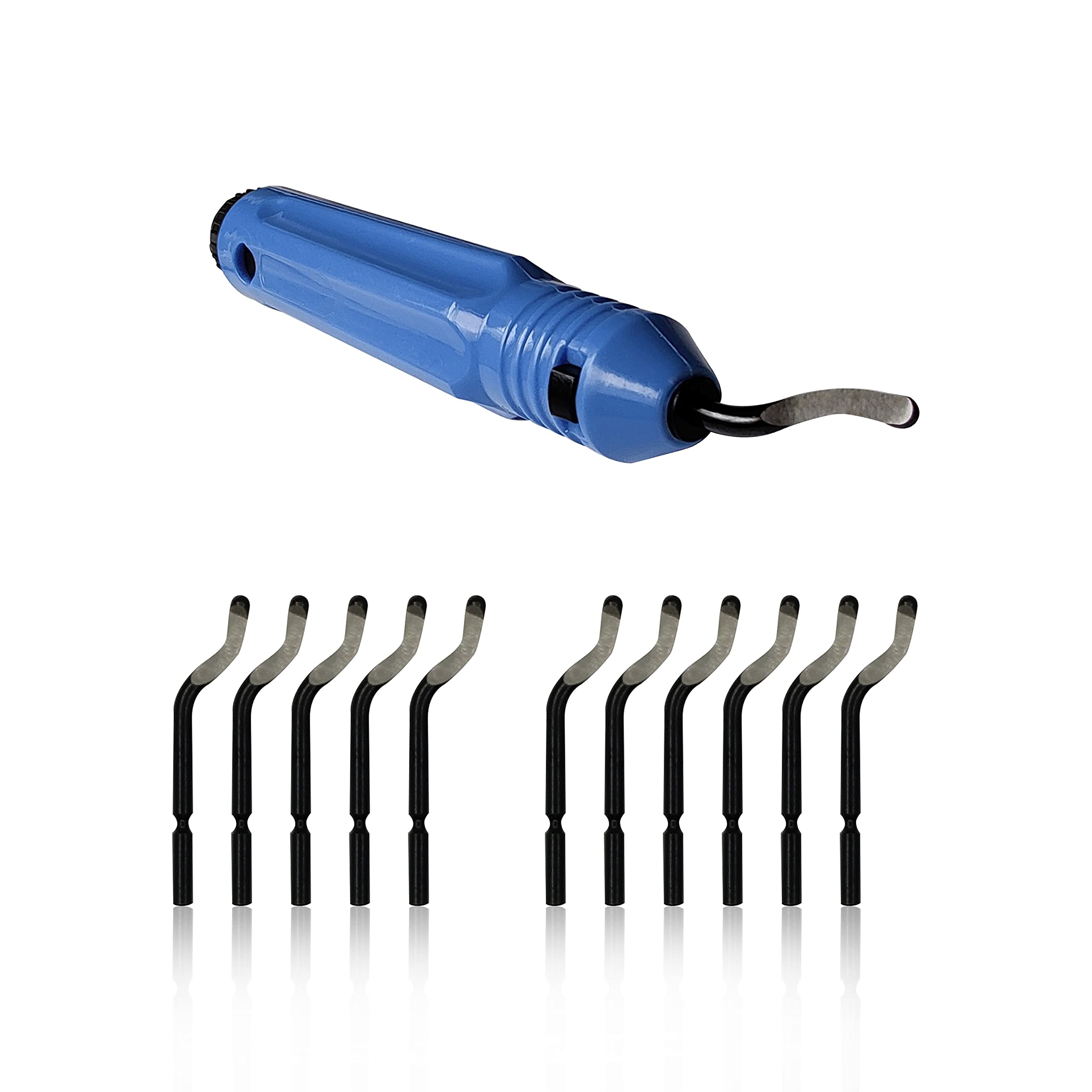 Deburring Tool Kit, a Anti-Slip Handle and Pack of 10 BS1010 Deburring ...