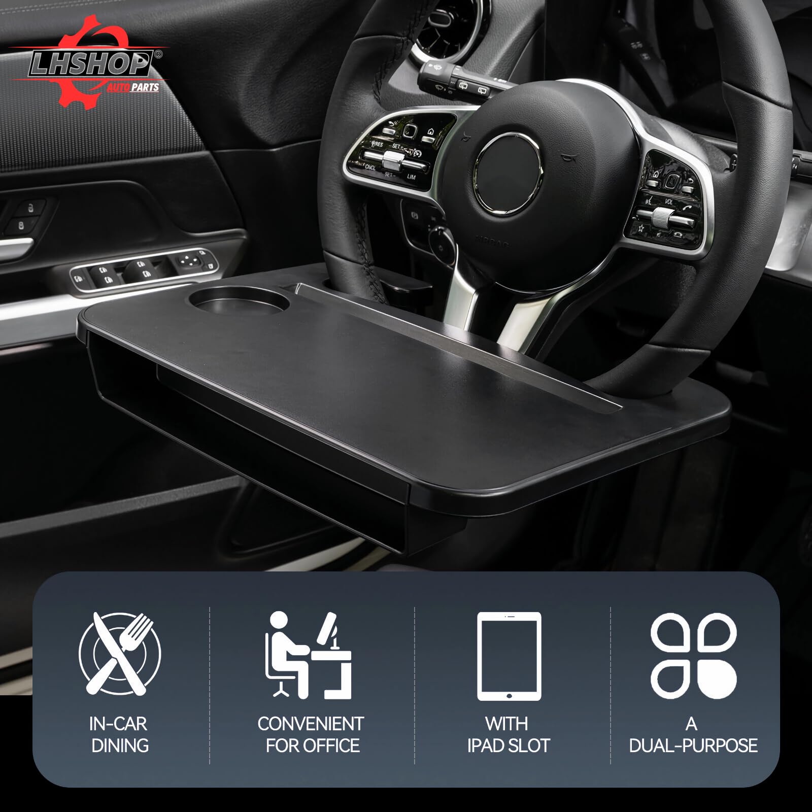 Mua 3 in 1 Steering Wheel Table Tray - Car Desk with Seat Gap Storage ...