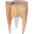Amazon.com: Rutledge & King Java Teak Root Stool - Wooden Stool - Teak Boho Side Table - Teak ...