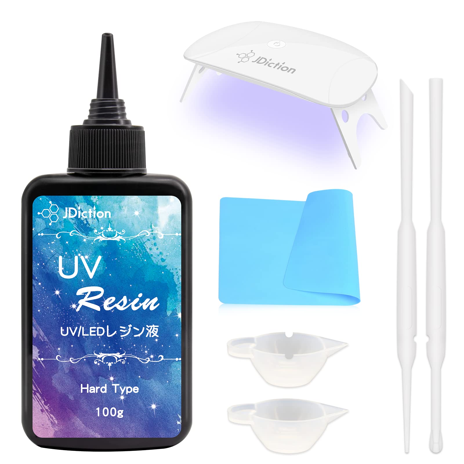 Mua JDiction UV Resin Kit with Light, Crystal Clear Hard Resin Glue ...