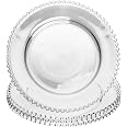 Amazon.com: WOLFF - Set of 4 Pearl Beaded Crystal Dinner Plates - Clear ...