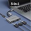 Dual HDMI Adapter, Docking Station Dual Monitor, 5 in 1 Dual Monitor ...