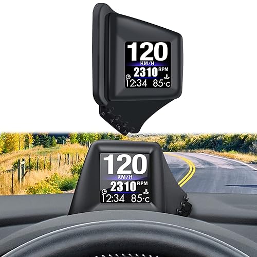 Geloo Car HUD Head Up Display, OBD2 HUD Display with OBDII GPS Dual System OBD2 Speedometer ...