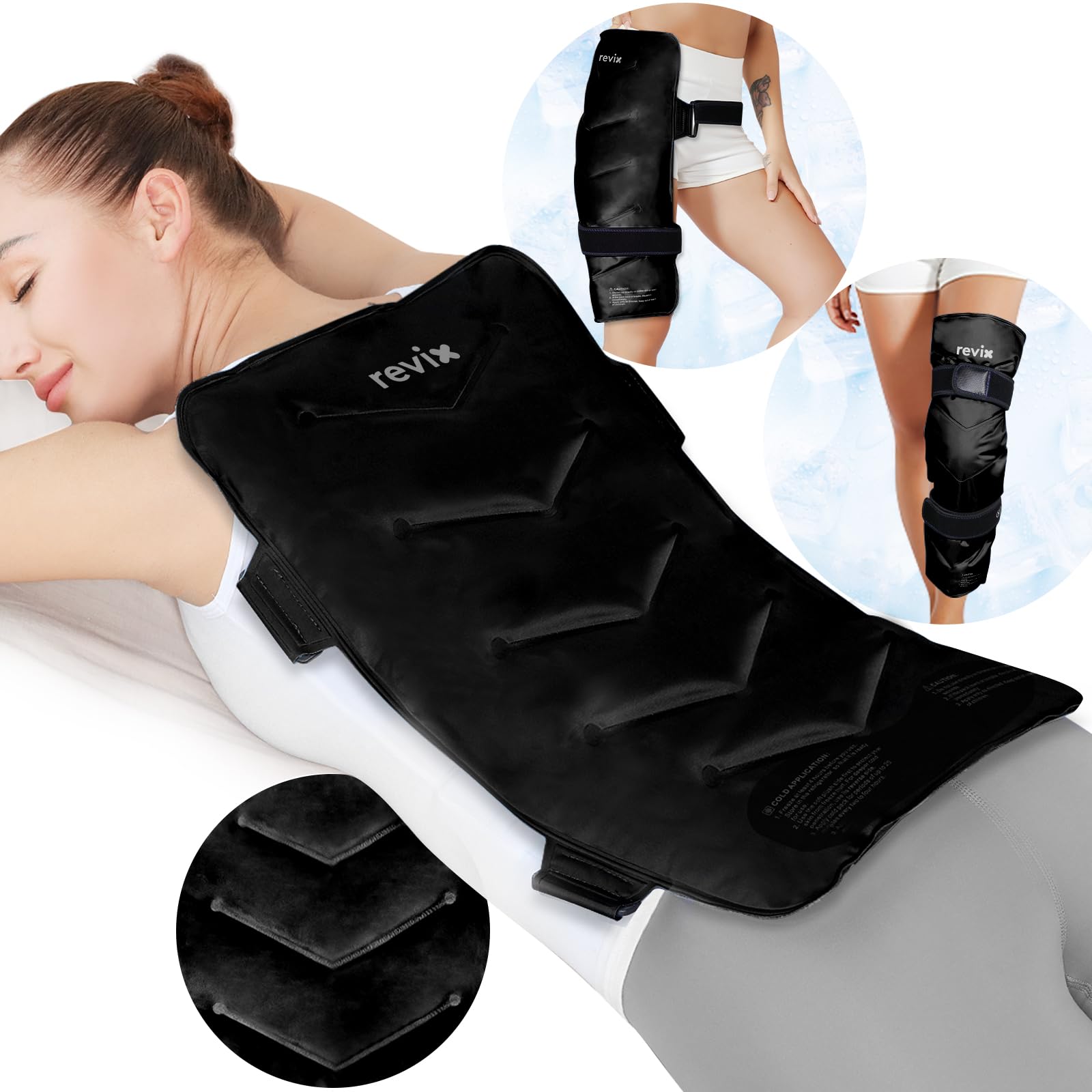 REVIX Extra Large Ice Pack for Back Pain Relief, Gel Ice Packs Reusable ...