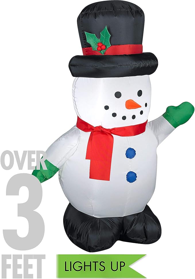 Amazon.com: Gemmy Gemmy Snowman Christmas Inflatable White Polyester 1 ...