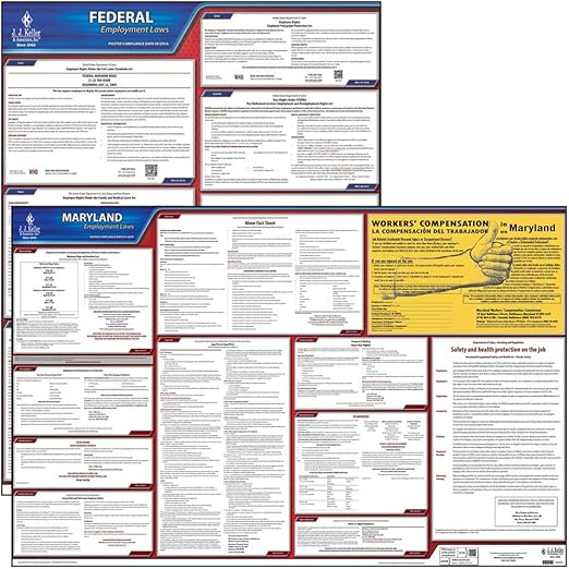 Amazon.com : 2020 Maryland State and Federal Labor Law Poster Set ...