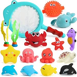 Amazon.com: Shindel 16PCS Bath Toys, Kids Floating Animal Toys Pool Toy ...