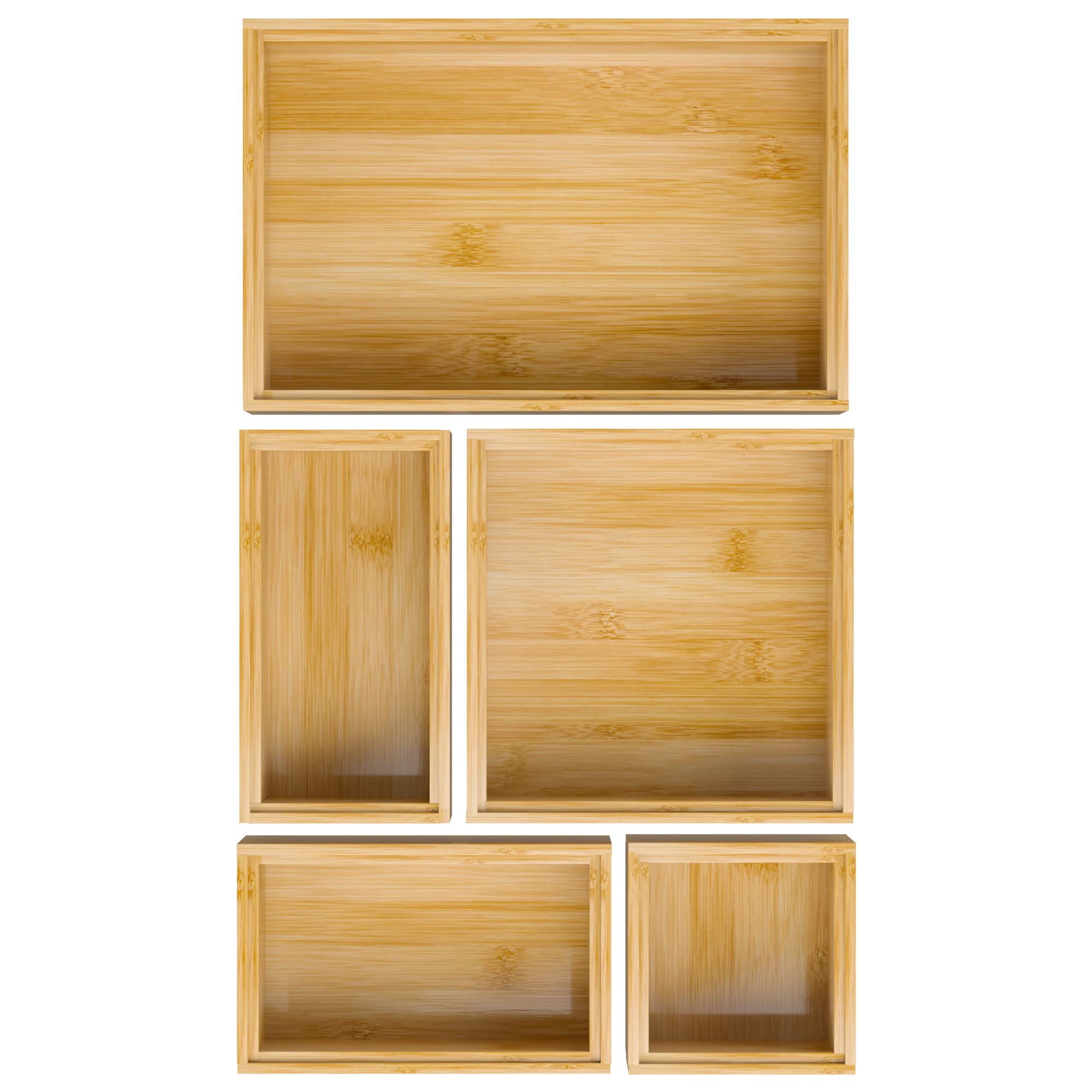 Bamboo Bathroom Drawer Organizer Dividers, Wooden Kitchen Utensil ...