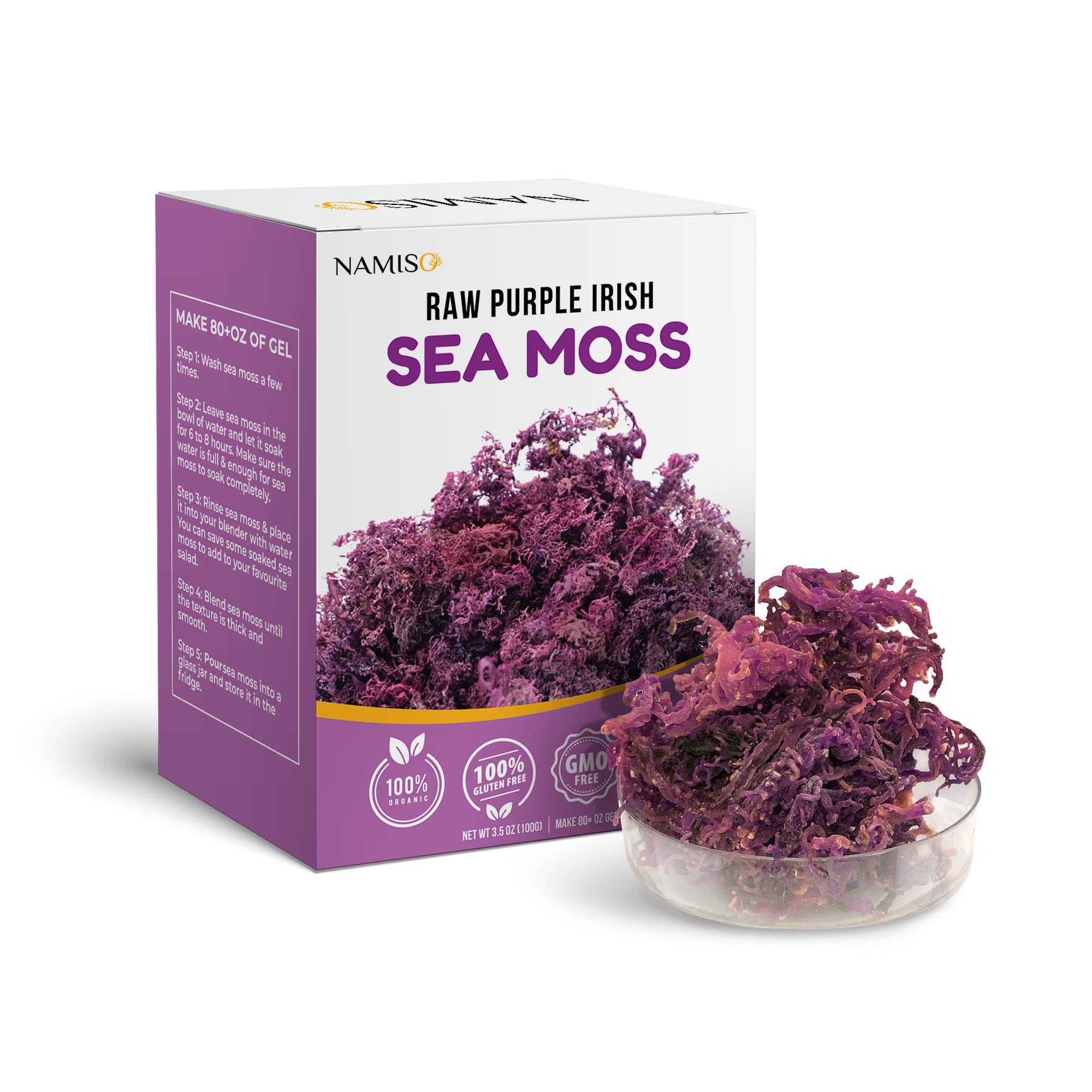 Mua NAMISO Raw Purple Irish Sea Moss | Wildcrafted, Non-GMO, Handpicked ...