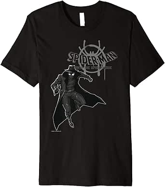 Amazon.com: Marvel Spider-Man Spiderverse Noir Logo Premium T-Shirt ...