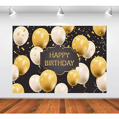 Shiny Gold Happy Birthday Backdrop for Party 7X5FT Philippines | Ubuy