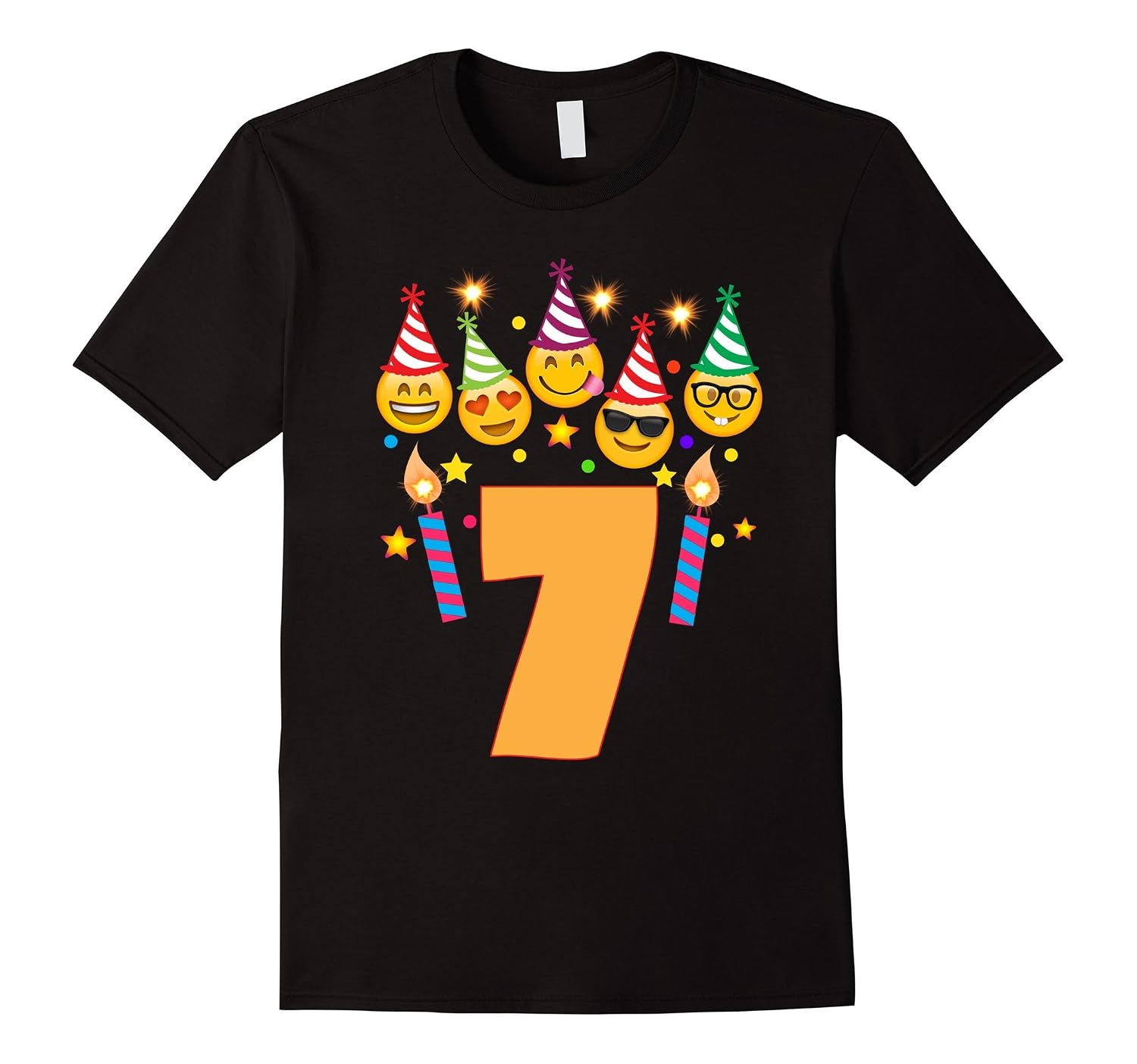 Emoji Birthday Shirt For 7 Seven Year Old Girl Boy Toddler-PL – Polozatee