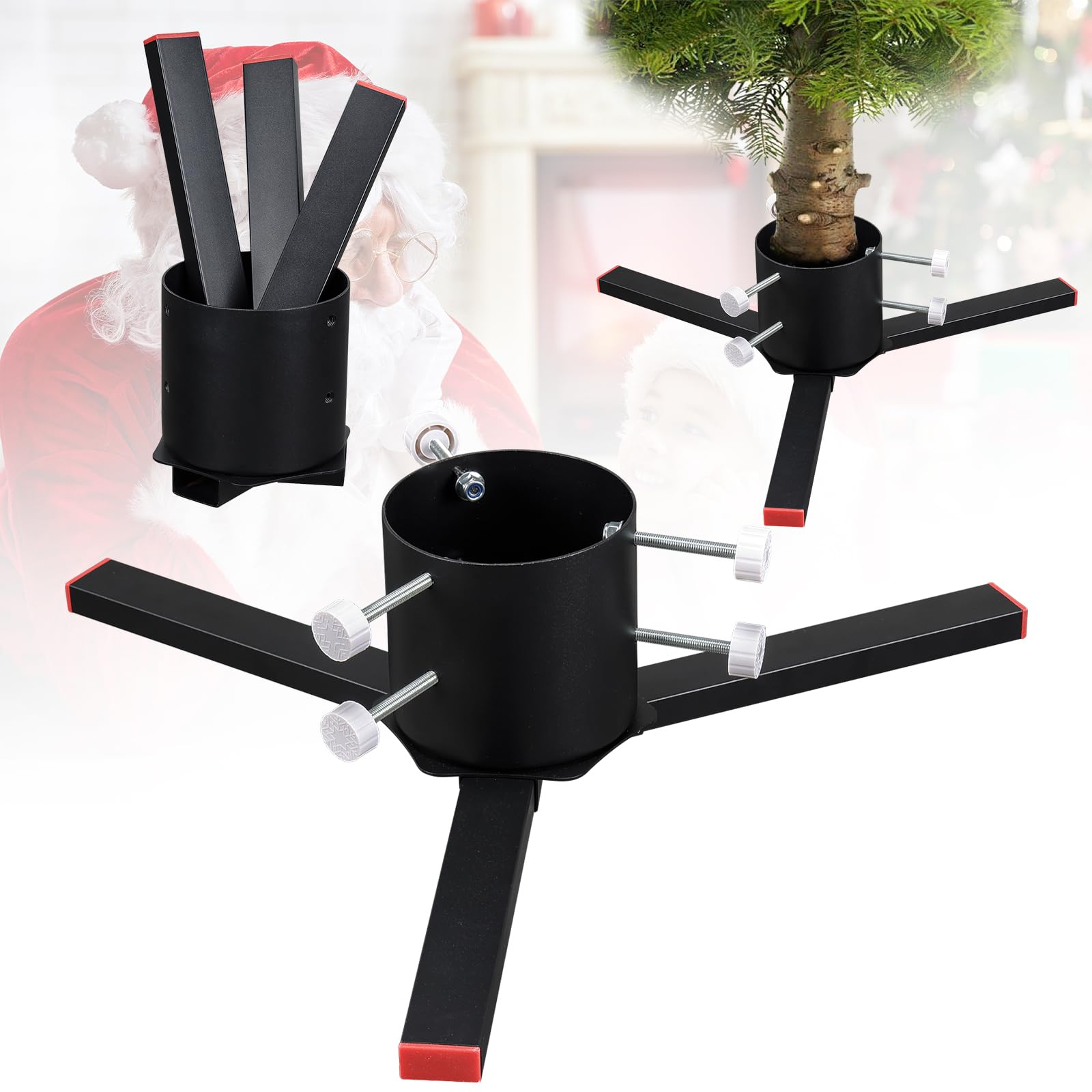 Heavy Duty Live Christmas Tree Stand for Real Trees - Cast Iron Holder ...