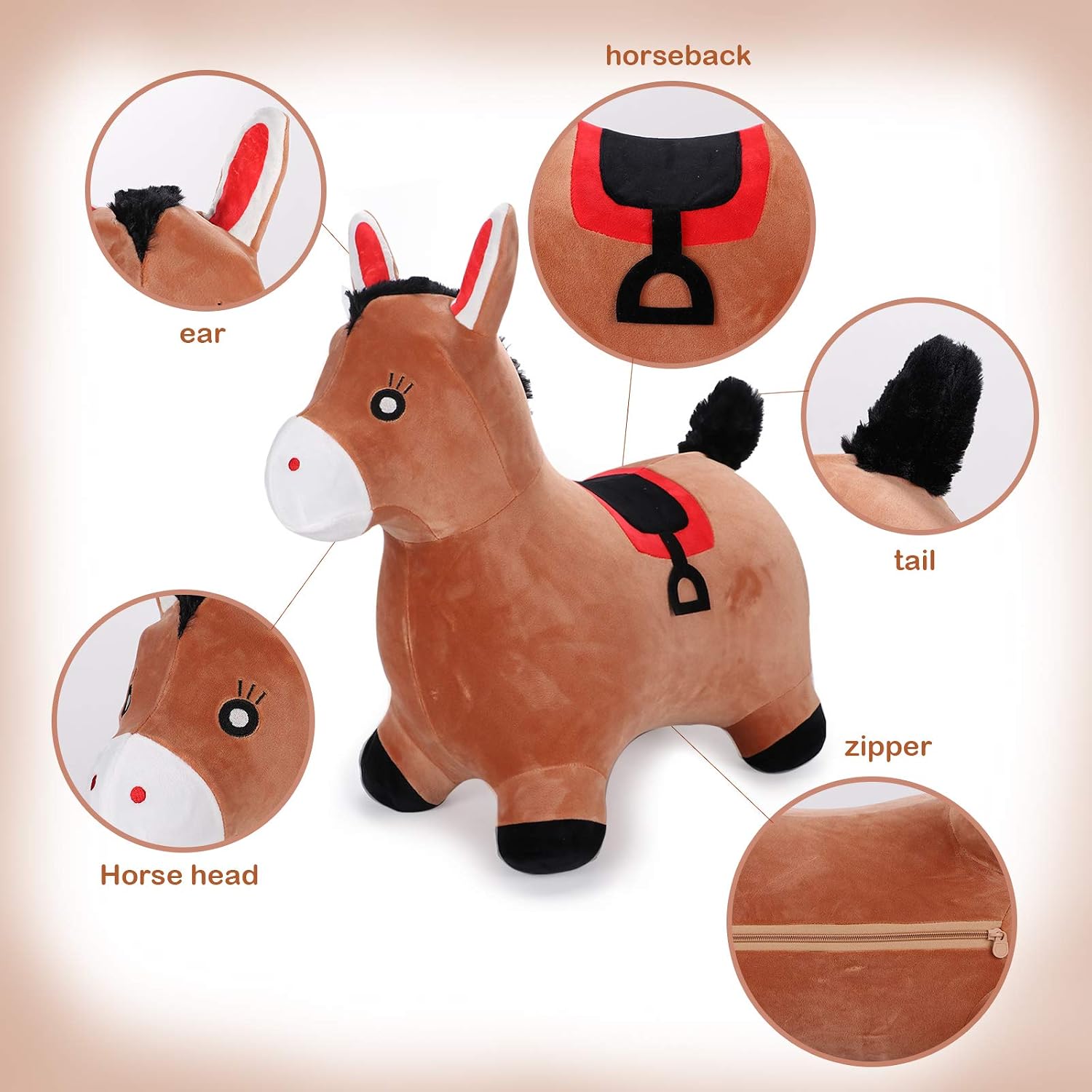 Tacobear Horse Hopper Bouncy Animal Hopper Inflatable Jumping Horse ...