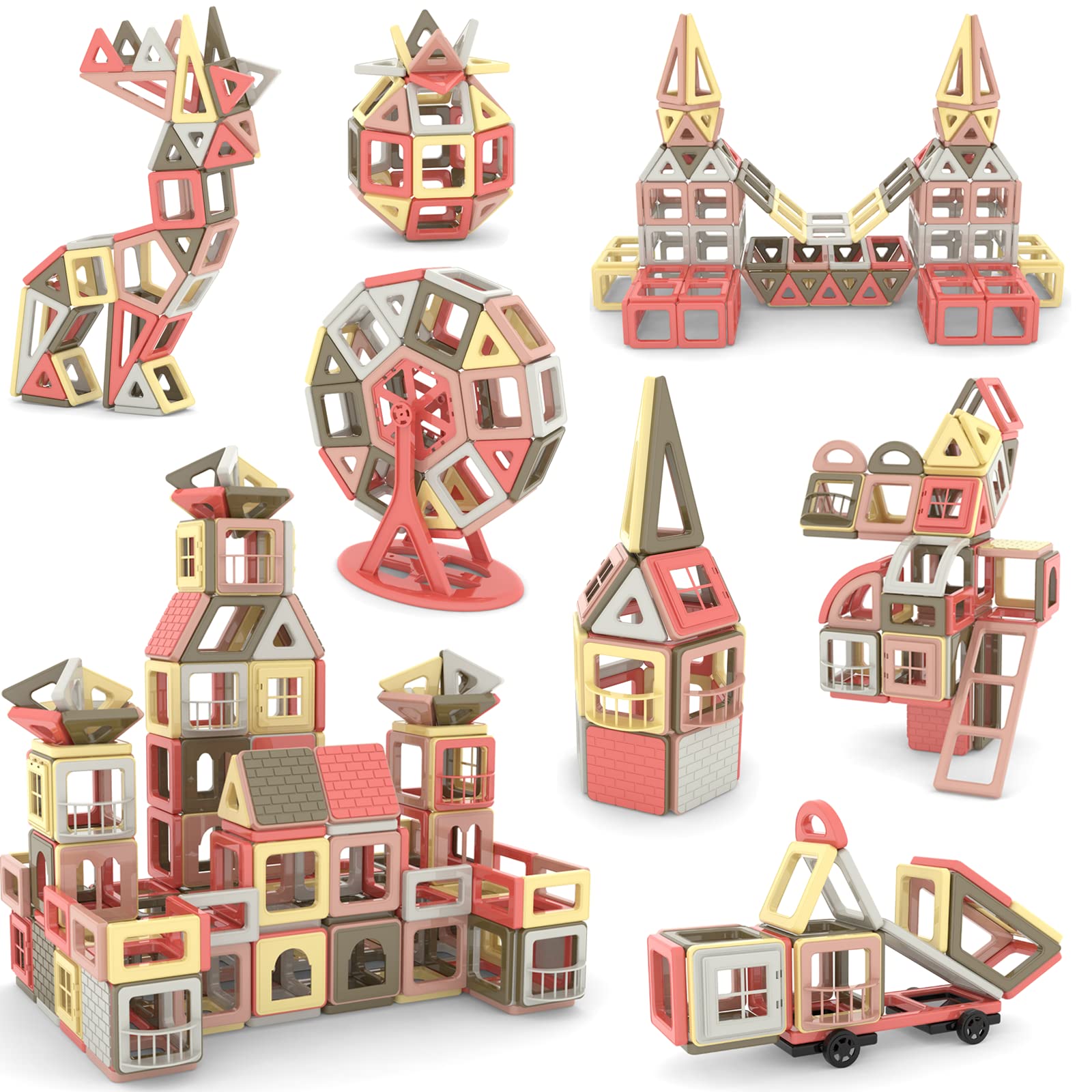 AOMIKS Magnetic Blocks Tiles 162PCS for Kids Ages 3+ Years Old ...