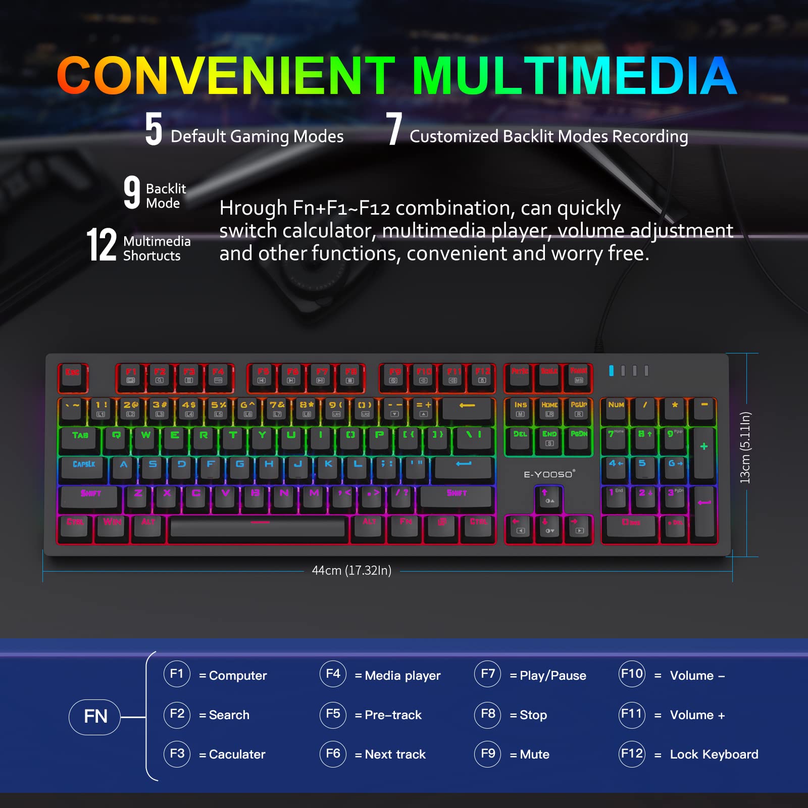 Mua E-YOOSO Mechanical Gaming Keyboard, RGB Sidelit and Rainbow Backlit ...