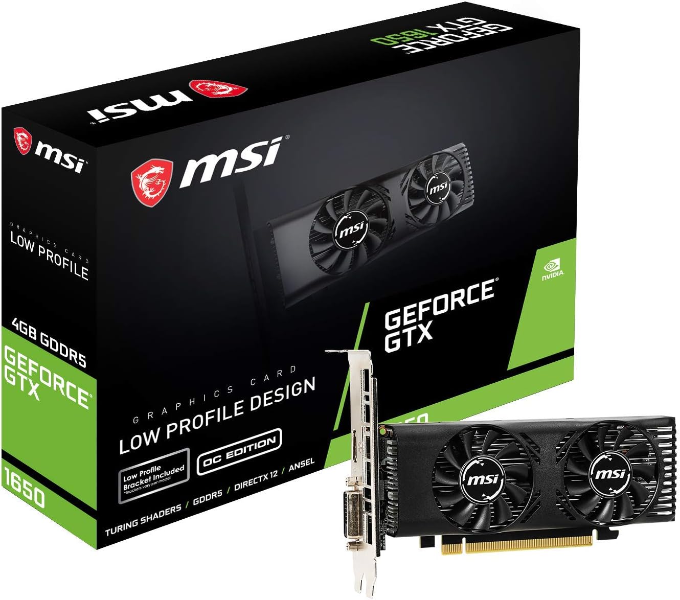 MSI Scheda Grafica NVIDIA GEFORCE GTX 1650 4GT LP OC 4 GB GDDR5