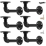 Amazon.com: Pipe Bracket 8 inch (6 pcs Black Steel) - Industrial DIY ...