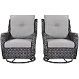 Amazon.com: HUMMUH Outdoor Swivel Rocker Wicker Patio Chairs Set of 2 ...