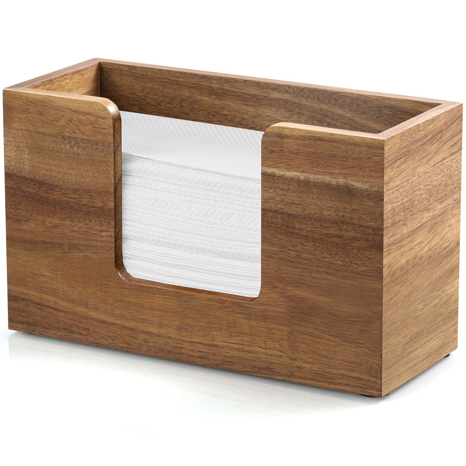 Paper Towel Dispenser Countertop, Acacia Wood Bathroom Paper Towel ...