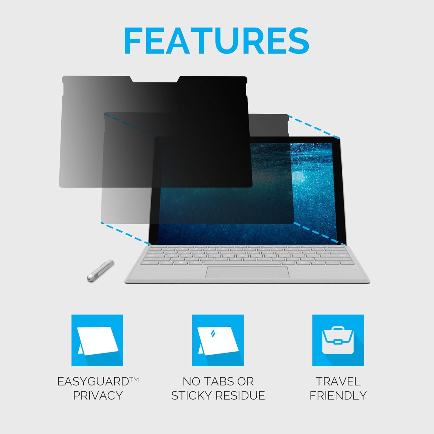 ZBRANDS // EasyGuard Surface Pro Privacy Screen Anti-Glare Adhesive ...