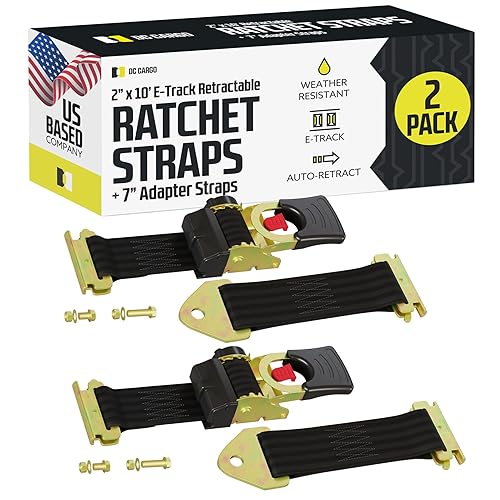 DC Cargo Bolt-on E-Track Auto Retractable Ratchet Straps Heavy Duty ...