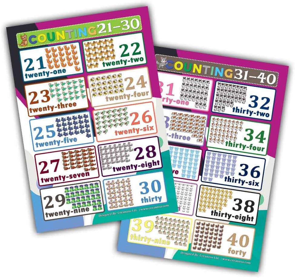 Counting Numbers 1-100 Learning Posters (12-Pack) – BigaMart